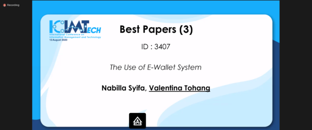 Paper Presentation at 5th ICIMTech 2020 – Finance International Program