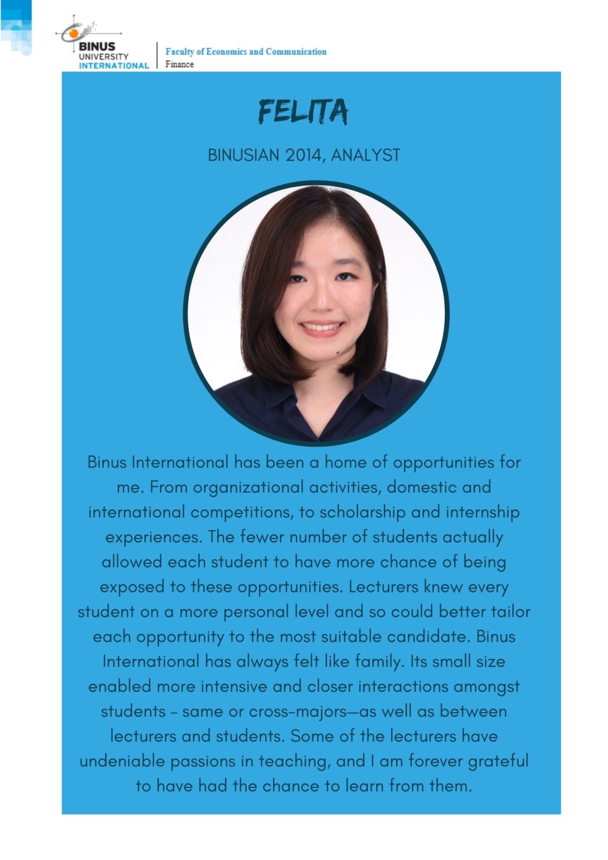 Felita – Finance International Program